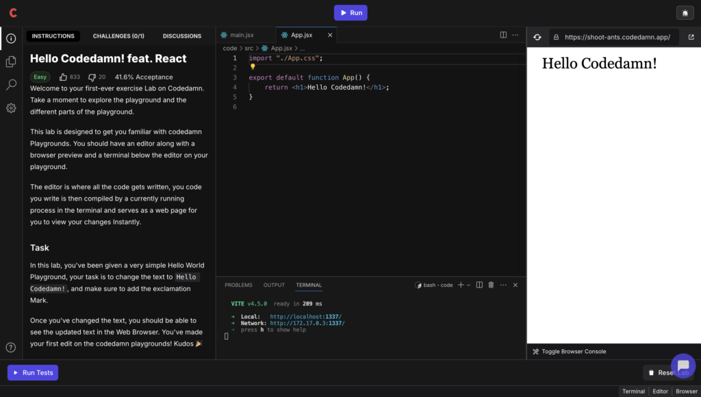 Embed an Interactive Lab - Fermion Documentation